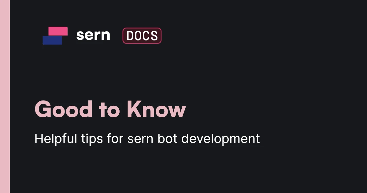 Good to Know | sern